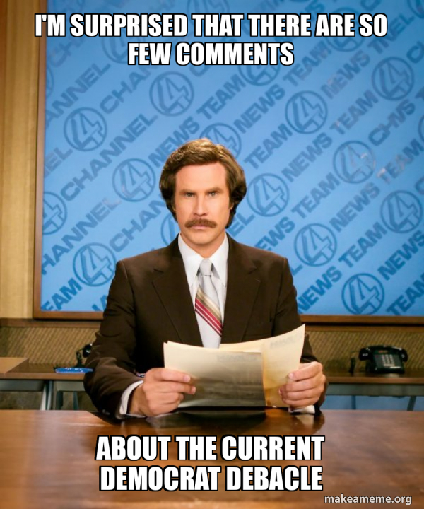 I'm surprised that there are so few comments about the current Democrat ...