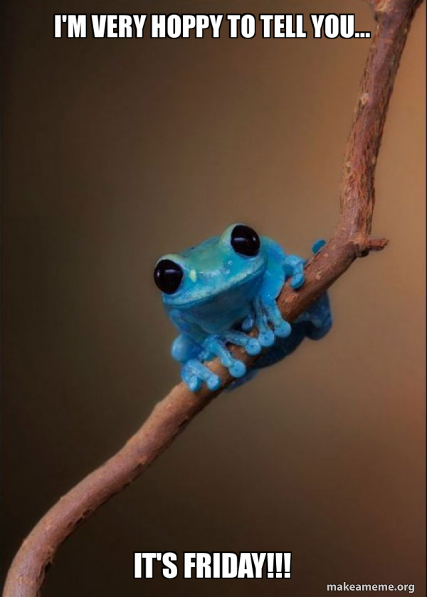 I'm very hoppy to tell you... IT'S FRIDAY!!! - Small Fact Frog Meme ...