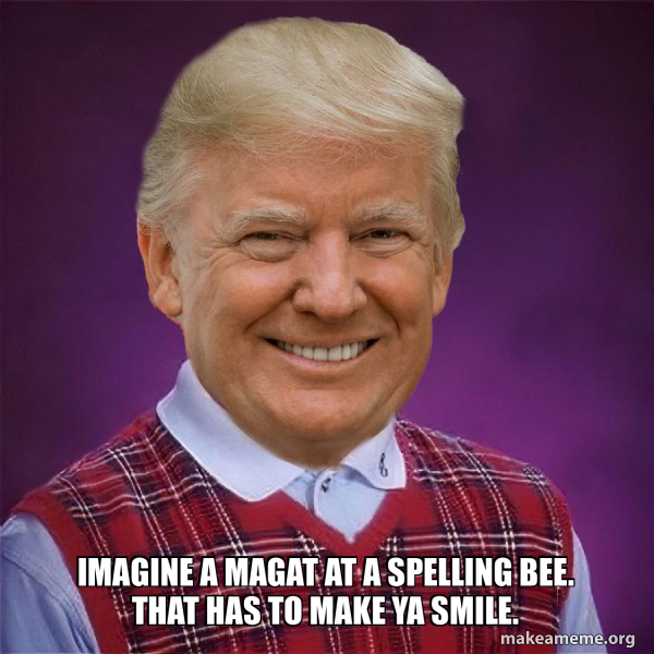 Imagine a MAGAt at a spelling bee. That has to make ya smile. - Bad ...
