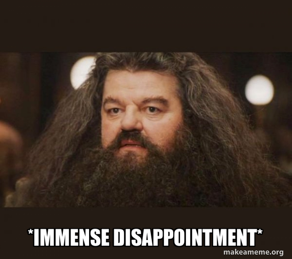 *immense disappointment* - Hagrid - I should not have said that Meme ...