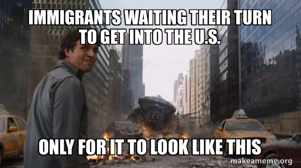 Immigrants waiting their turn to get into the U.S. Only for it to look ...