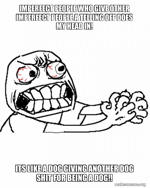 Imperfect people who give other imperfect people a telling off does my ...