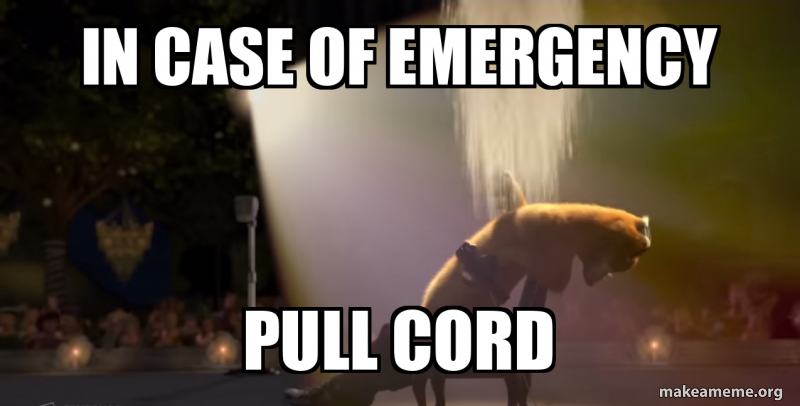 In case of emergency Pull cord Meme Generator