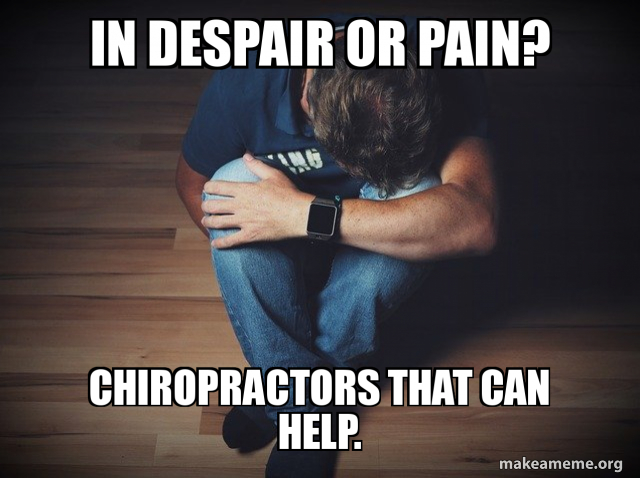 In despair or pain? chiropractors that can help. Meme Generator