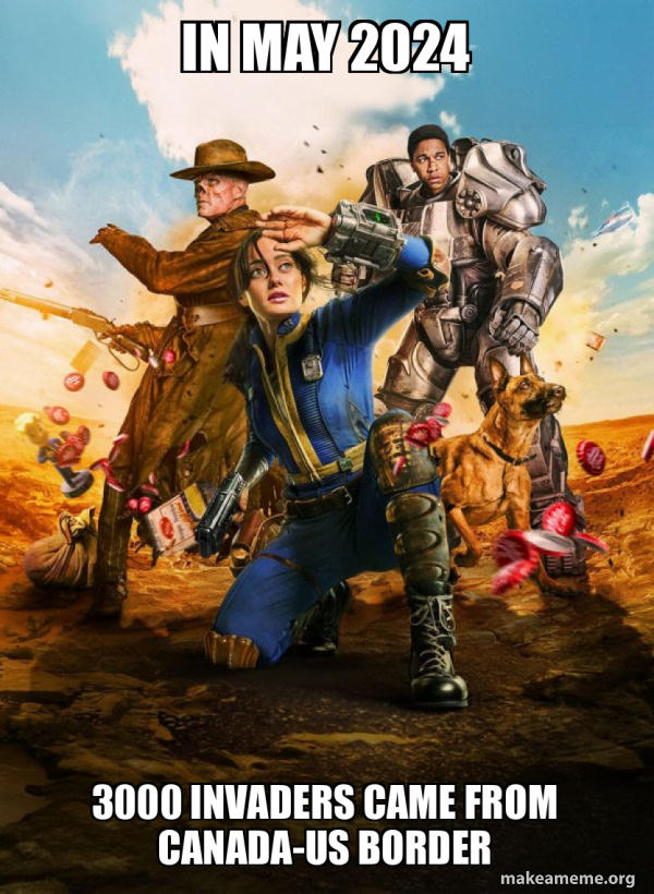 IN MAY 2024 3000 INVADERS CAME FROM CANADA-US BORDER - Fallout Meme ...