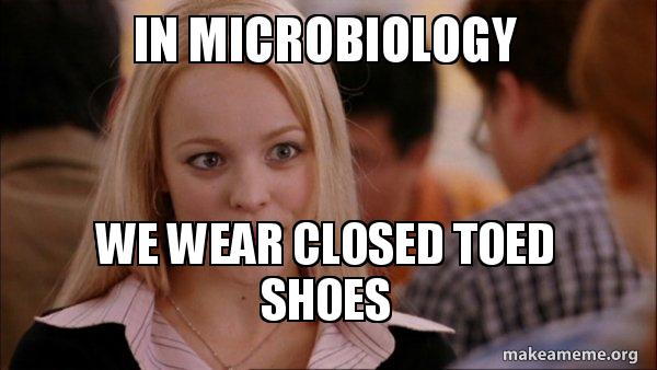 In microbiology we wear closed toed shoes - Mean Girls Meme Meme Generator