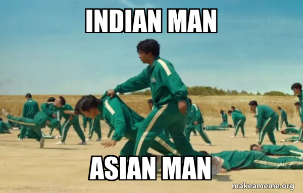 indian man asian man - Squid Game Ali Holding Seong Meme Generator