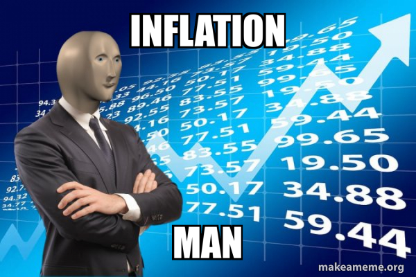 inflation man - Stonks Only Go Up Meme Generator