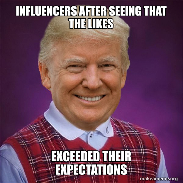 Influencers after seeing that the likes Exceeded their expectations ...
