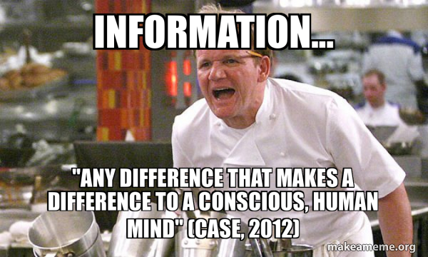 Information... "Any difference that makes a difference to a conscious ...