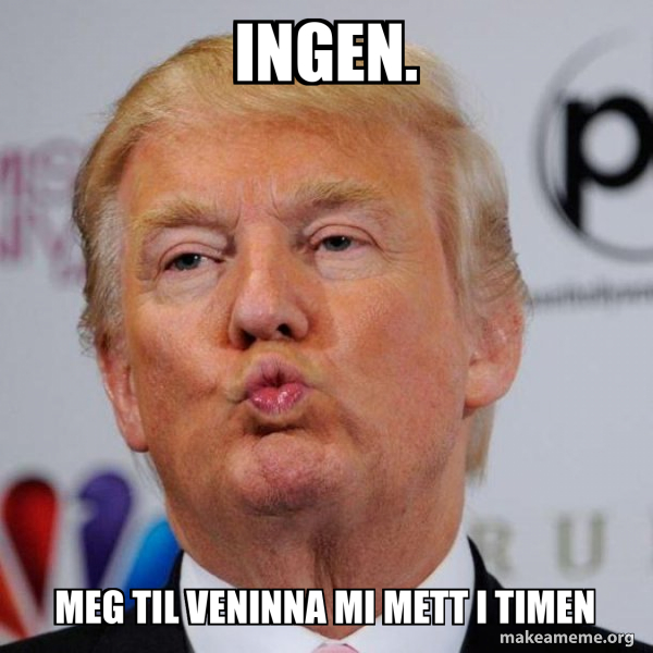 ingen. meg til veninna mi mett i timen - Donald Trump Kissing Meme ...