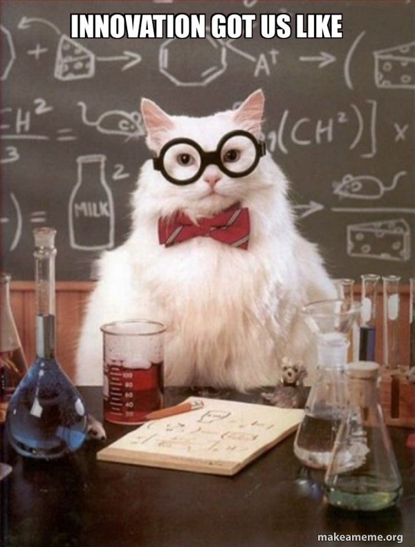 INNOVATION GOT US LIKE - Chemistry Cat Meme Generator