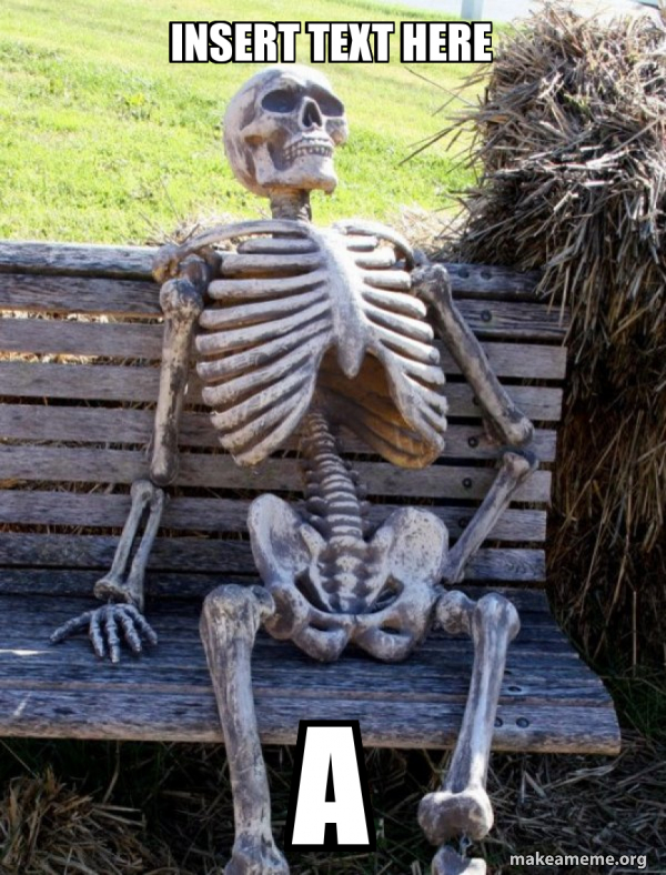 INSERT TEXT HERE a - Waiting Skeleton Meme Generator