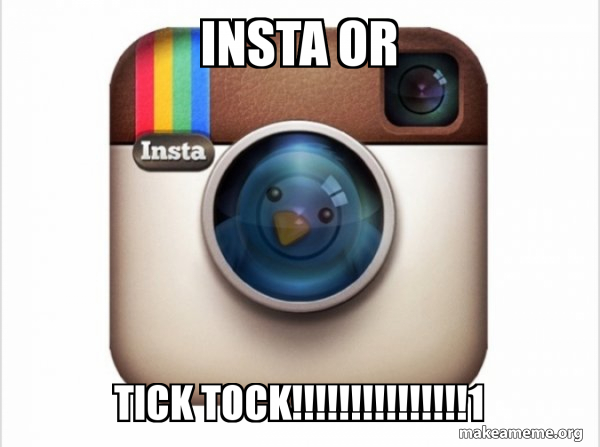 Insta or tick tock!!!!!!!!!!!!!!!1 - Instagram twitter Meme Generator