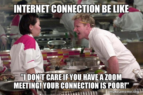 Internet Connection be like "I don't care if you have a ZOOM meeting ...