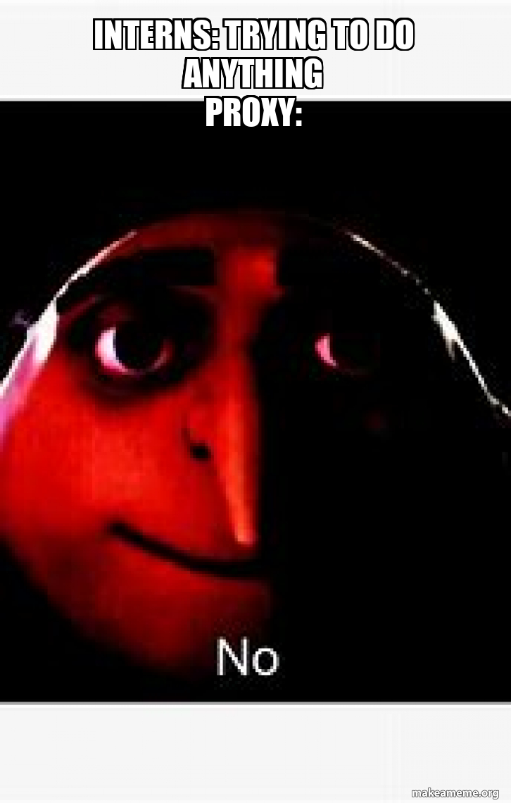 Interns: trying to do anything Proxy: Meme Generator