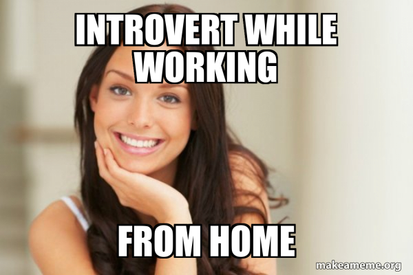 Introvert while working from home - Good Girl Gina Meme Generator