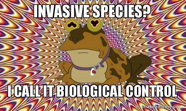 Invasive Species? I call it biological control - Hypnotoad Meme Generator