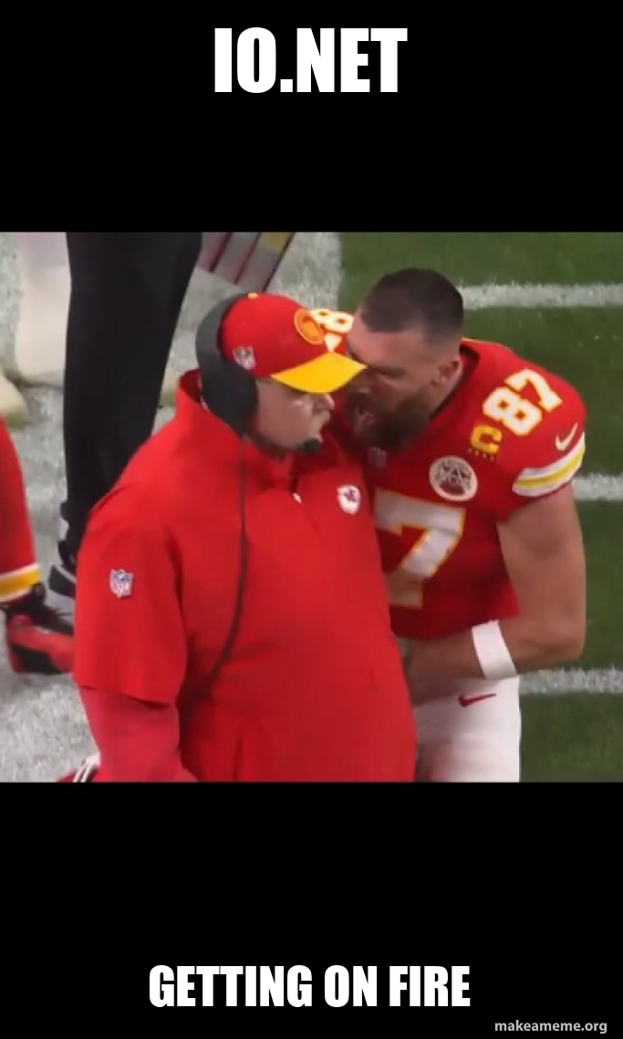 Io.net getting on fire - Travis Kelce and Coach Meme Generator