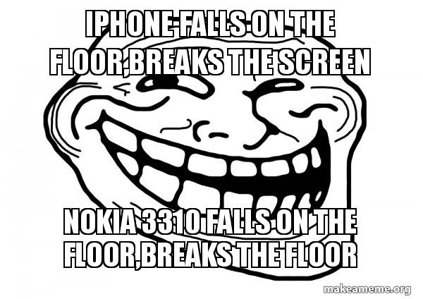 IPHONE FALLS ON THE FLOOR,BREAKS THE SCREEN NOKIA 3310 FALLS ON THE ...