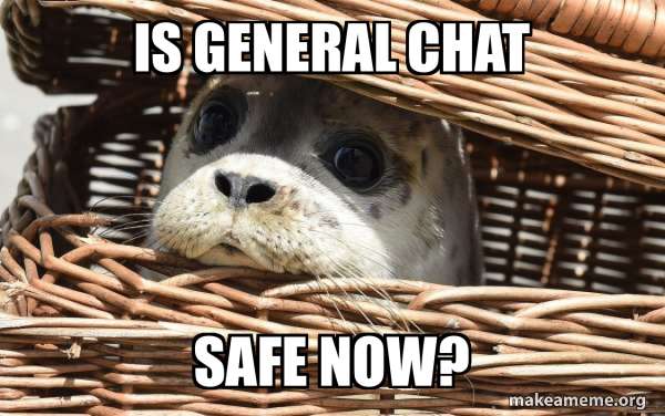 is general chat safe now? - Impending Doom Seal Meme Generator
