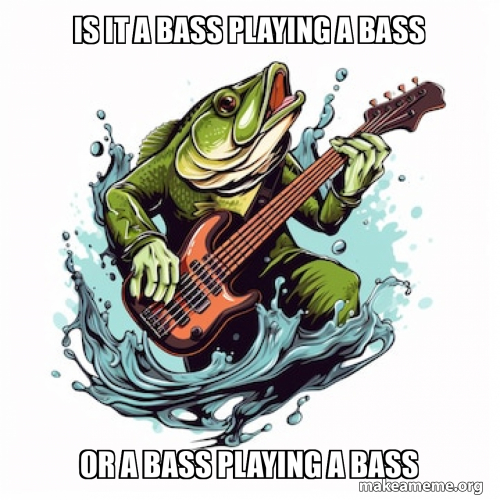 IS IT A BASS PLAYING A BASS OR A BASS PLAYING A BASS Meme Generator