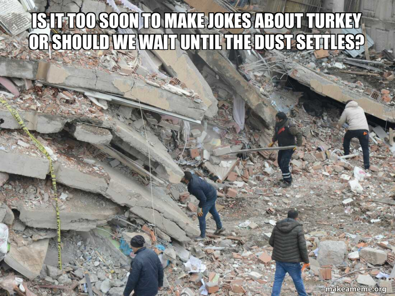 Is it too soon to make jokes about turkey or should we wait until the ...