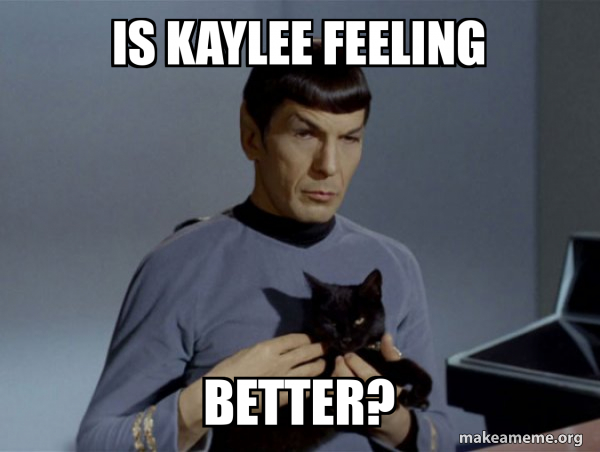 Is Kaylee feeling better? - Spock and Cat Meme Meme Generator