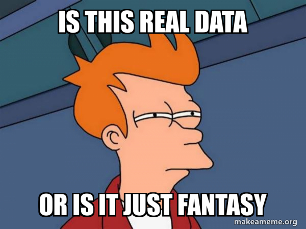 Is this real data or is it just fantasy - Futurama Fry Meme Generator