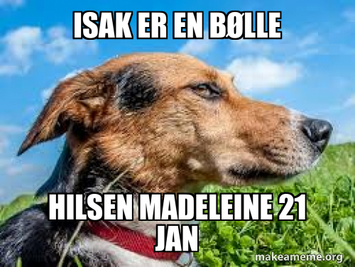 Isak er en bølle Hilsen madeleine 21 jan Meme Generator