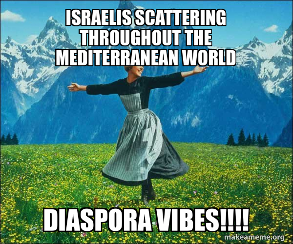 Israelis scattering throughout the Mediterranean world Diaspora vibes ...