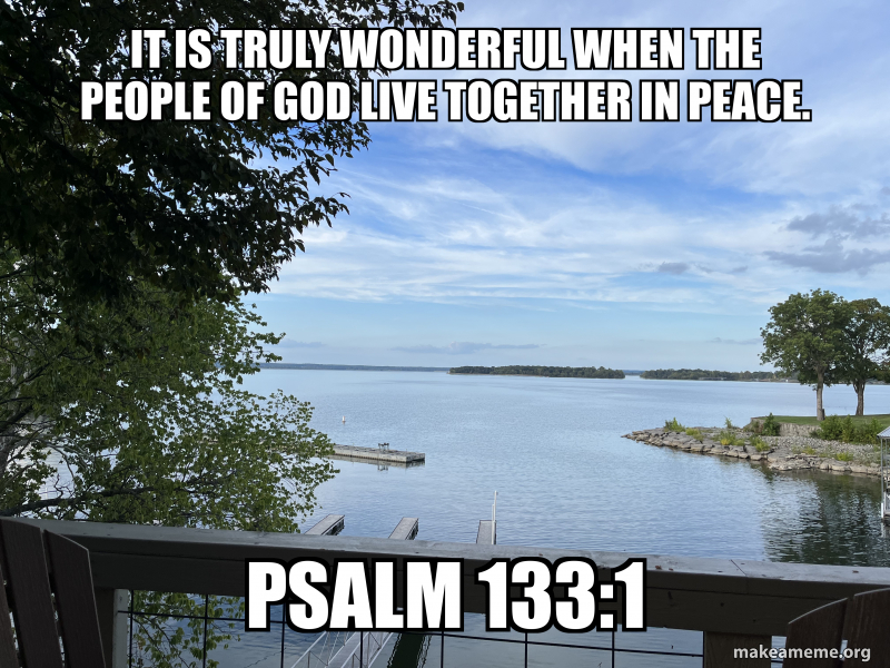 It is truly wonderful when the people of God live together in peace ...
