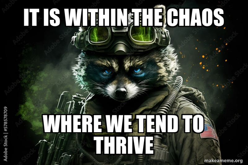 It is within the chaos Where we tend to thrive Meme Generator