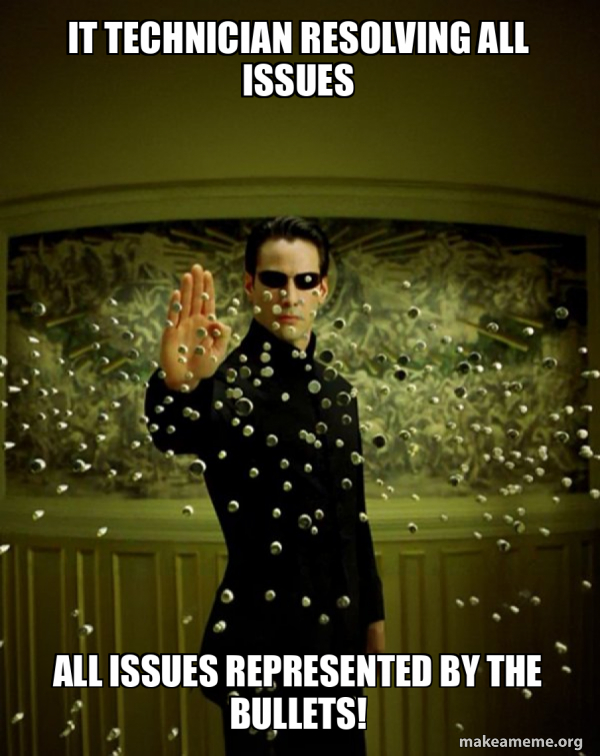 IT technician resolving all issues All issues represented by the ...