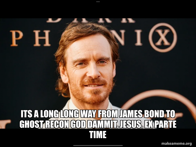 Its a long long way from james bond to ghost recon god dammit. Jesus ...