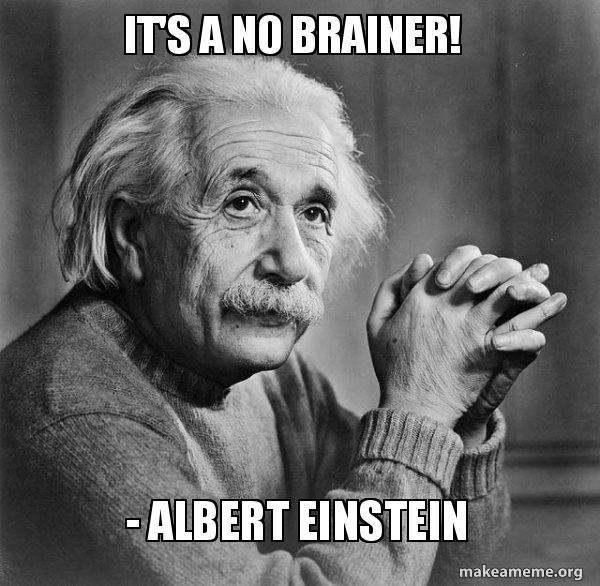 It's a no brainer! - Albert Einstein - Serious Albert Einstein Meme ...