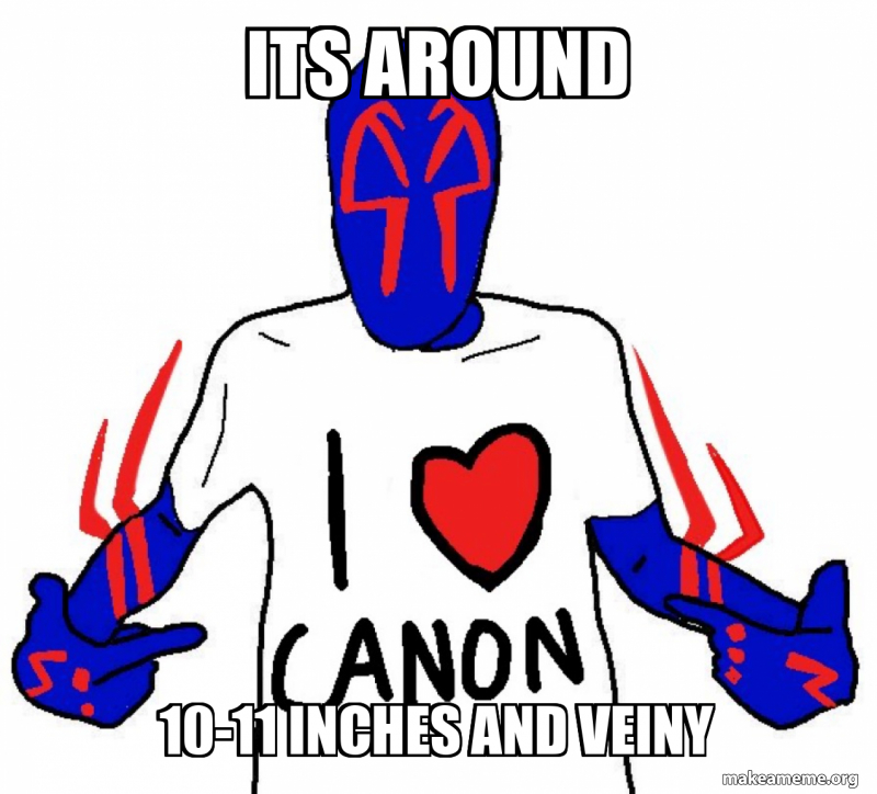 its around 10-11 inches and veiny Meme Generator