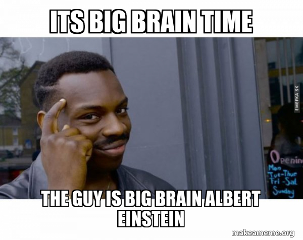 its big brain time the guy is big brain albert einstein - Roll Safe ...