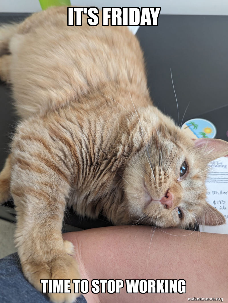 It's Friday Time to Stop Working Meme Generator