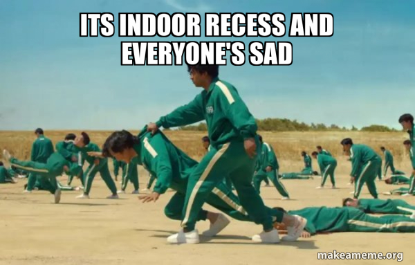 Its indoor recess and everyone's sad - Squid Game Ali Holding Seong ...