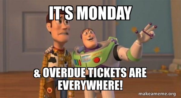 It's MONDAY & Overdue tickets are everywhere! - Buzz and Woody (Toy ...