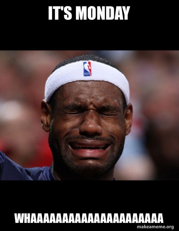 It's Monday Whaaaaaaaaaaaaaaaaaaaaa - Lebron Crying Meme Generator