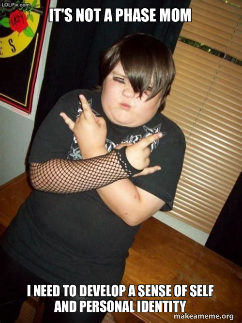 it's not a phase mom i need to DEVELOP a sense of self and personal ...