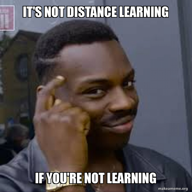 It's Not Distance Learning If you're Not LEarning Meme Generator