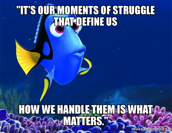 "It's our moments of struggle that define us How we handle them is what ...