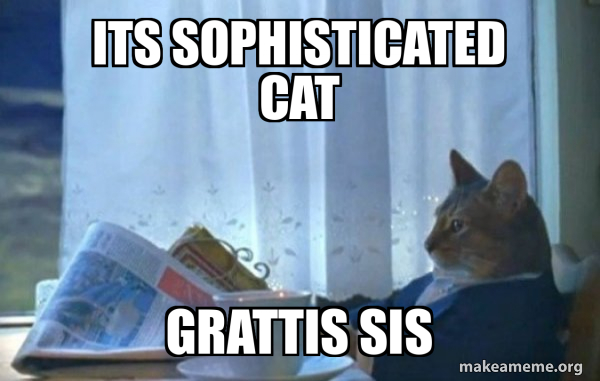 Its sophistIcated cat Grattis sis - Sophisticated Cat Meme Generator