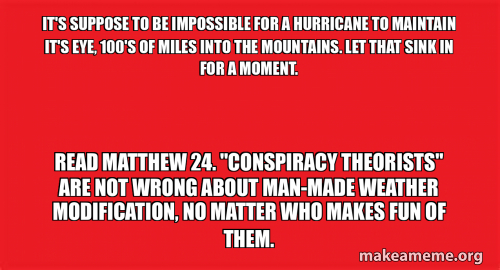 It's suppose to be impossible for a hurricane to maintain it's eye, 100 ...