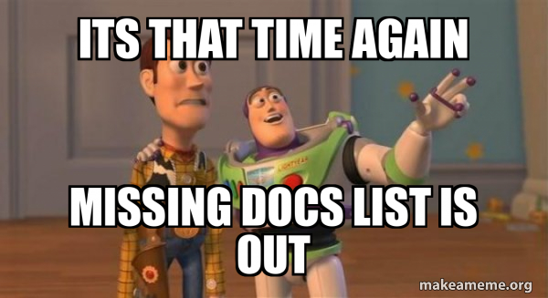 Its That Time Again Missing Docs List is Out - Buzz and Woody (Toy ...