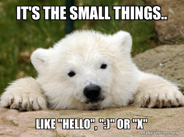 It's the small things.. like "hello", ":)" or "X" - Popular Opinion ...