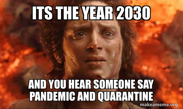 ITS THE YEAR 2030 AND YOU HEAR SOMEONE SAY PANDEMIC AND QUARANTINE ...